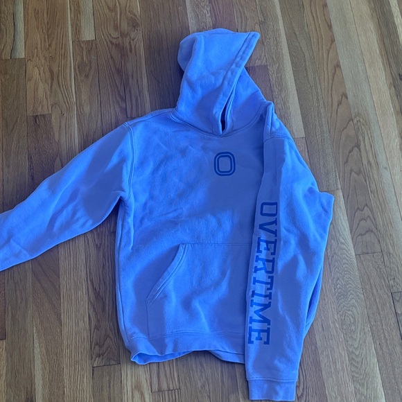 White And Blue Ovetime Hoodie